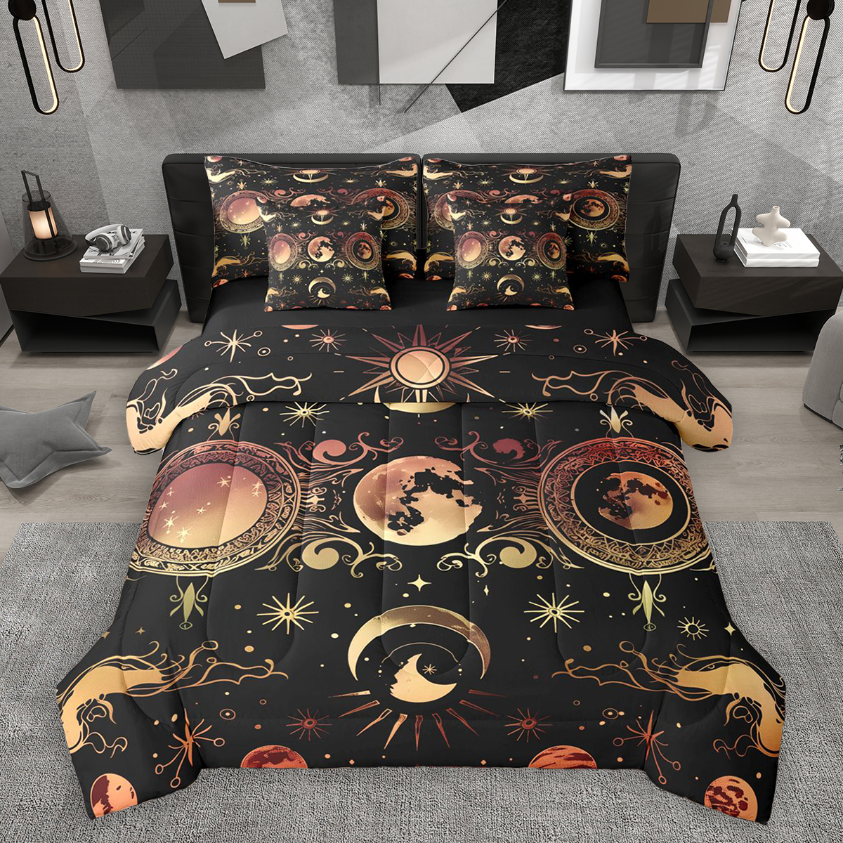 Homewish Boho Bohemain Theme 7pcs Bedding Comforter Set,Retro Sun Moon ...