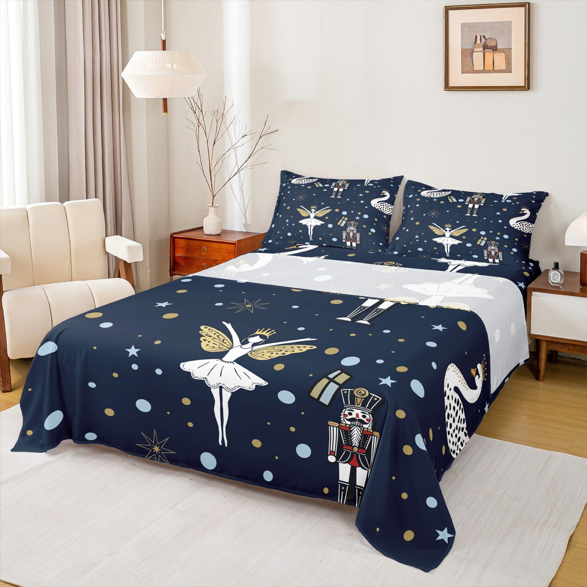 Homewish Boho Nutcracker Full Size Sheets,Merry Christmas Bed Sheets ...