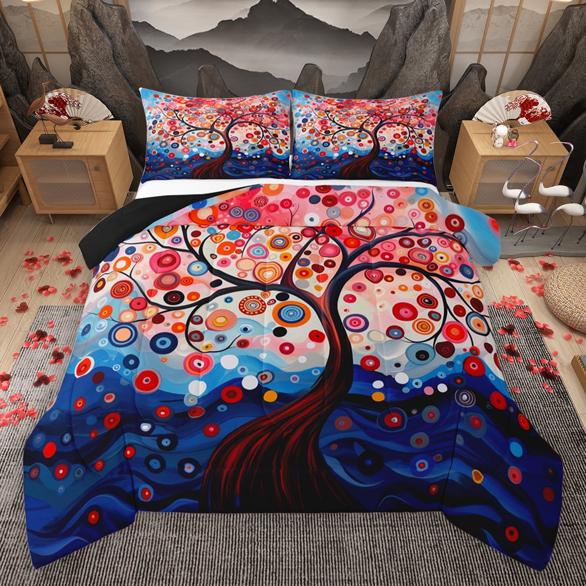 Homewish Boho Style Tree Bedding Comforter Set,Vintage Bohemain Twin ...
