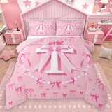Homewish Bow Initial T Letter Queen Comforter Set, Dreamy Fairy Tale ...