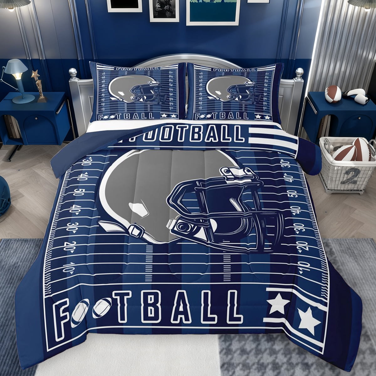 Homewish Boys Ball Game Bedding Comforter Set,Football Rugby Sport Twin ...