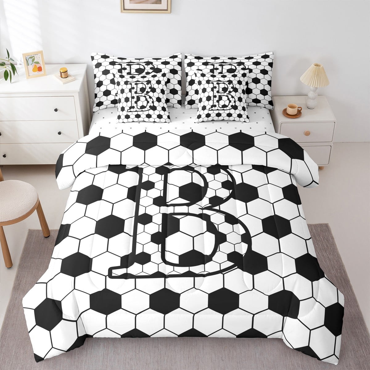Homewish Boys Honeycomb Abstract Bedding Comforter Set 7 Pieces ...