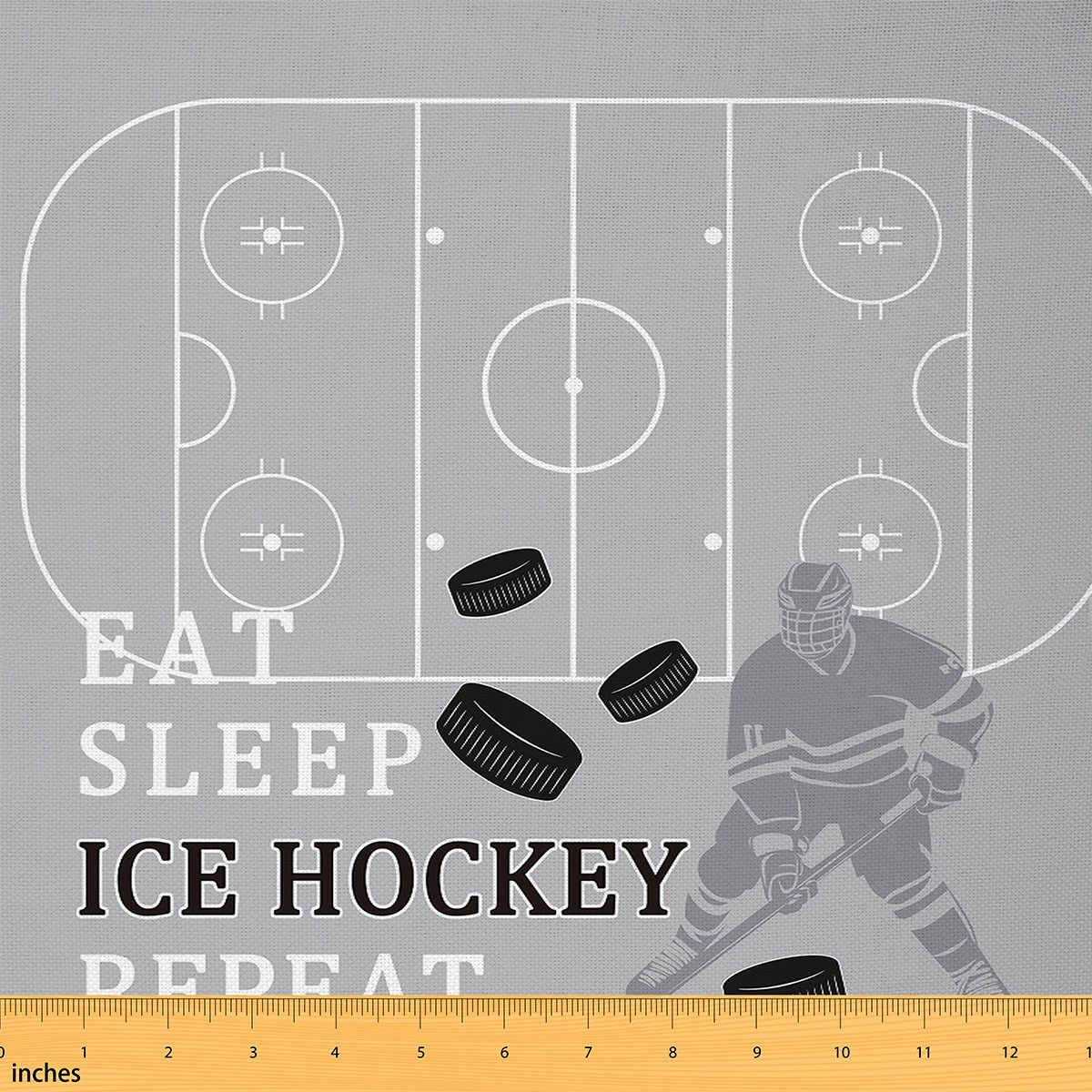 Homewish Boys Ice Hockey Game Fabric by the Yard 3 Yard,Sport Ball ...