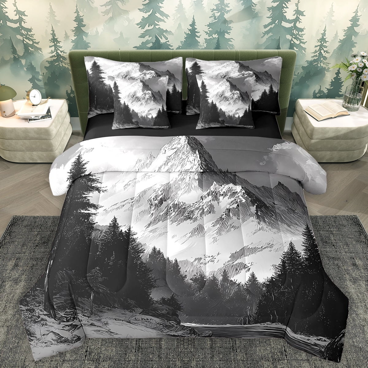 Homewish Boys Nature Scenery Twin Bedding Sets 7-Piece, Snow Mountain ...