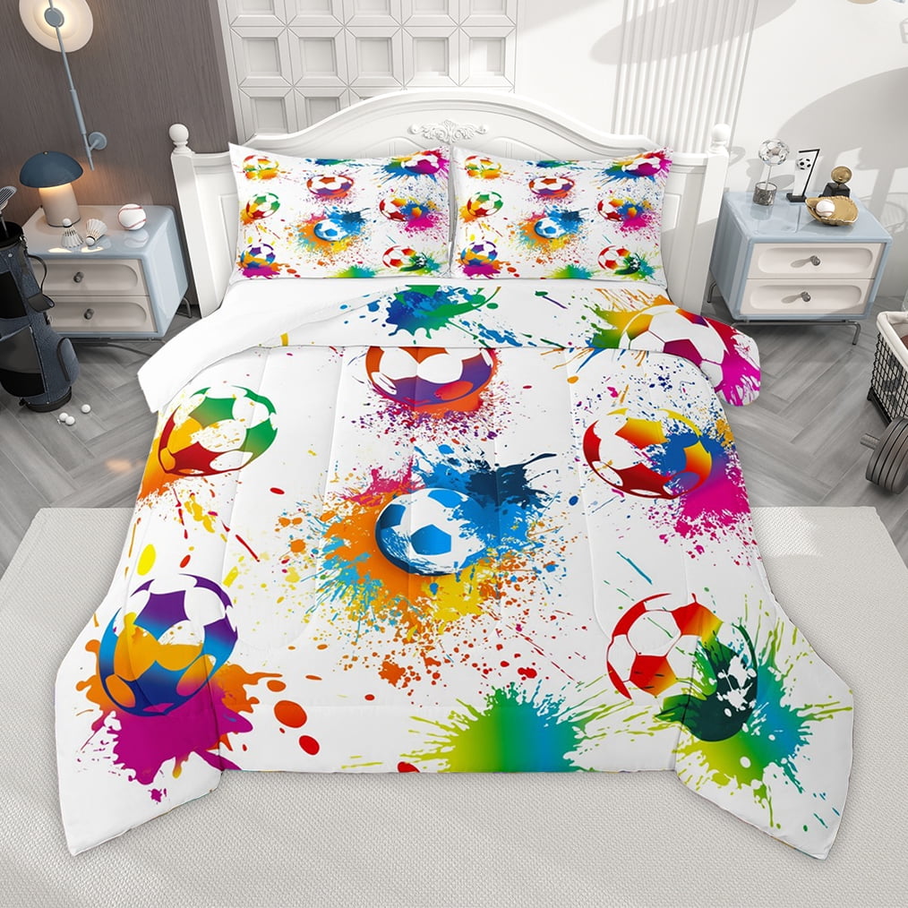 Homewish Boys Soccer Game Bedding Comforter Set,Football Sport Twin ...