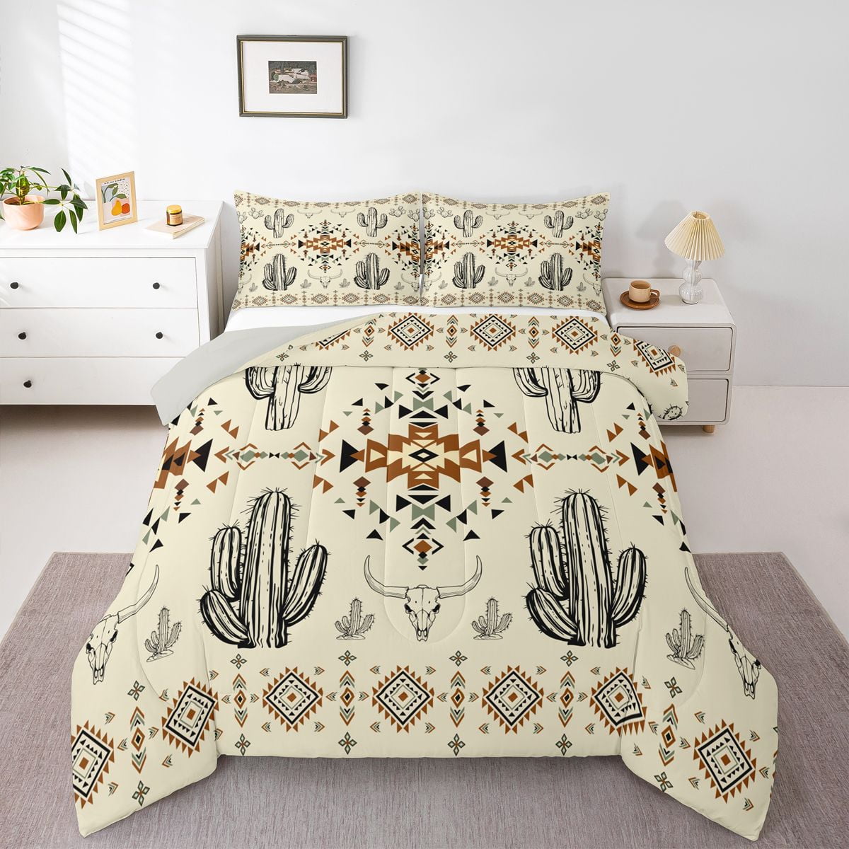 Homewish Cactus Bull Skull 2pcs Bedding Comforter Set for Children ...