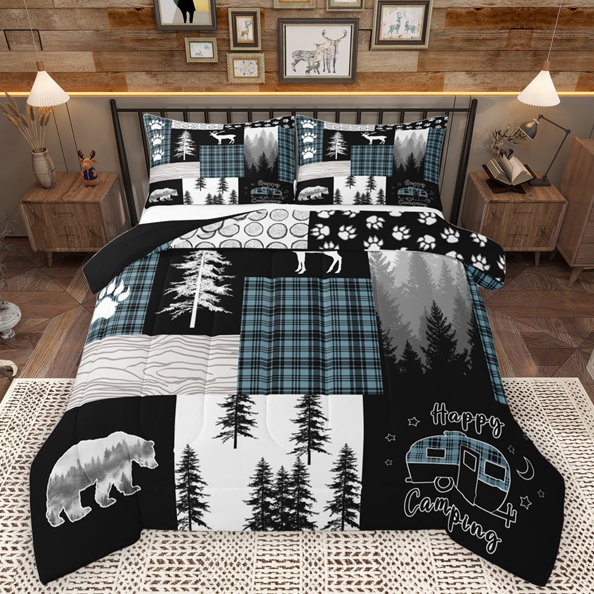 Homewish Camper Car Rv Bedding Comforter Set,Old Barn Door Twin ...