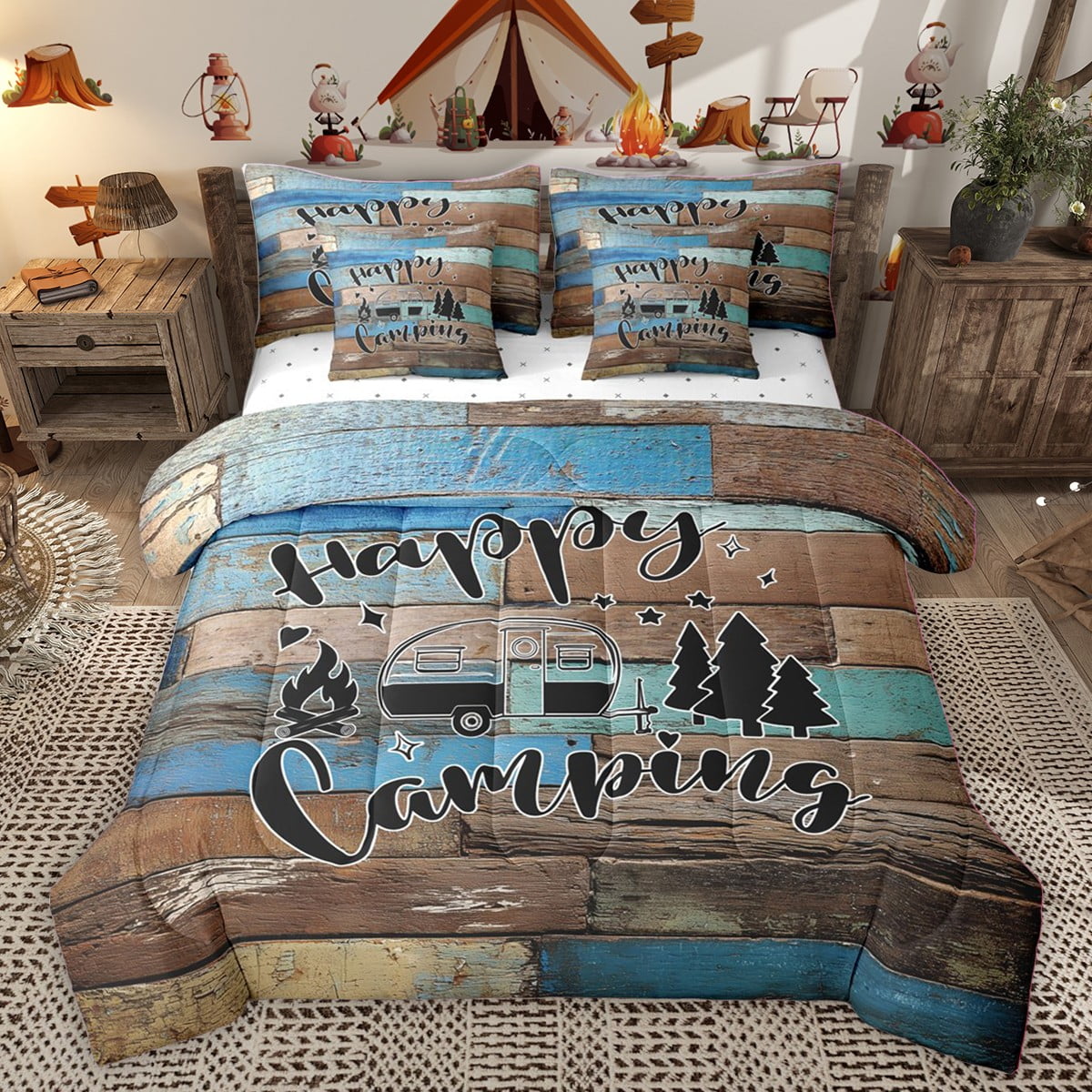 Homewish Camping RV Car Bedding Comforter Set 7 Pieces for Female Men ...