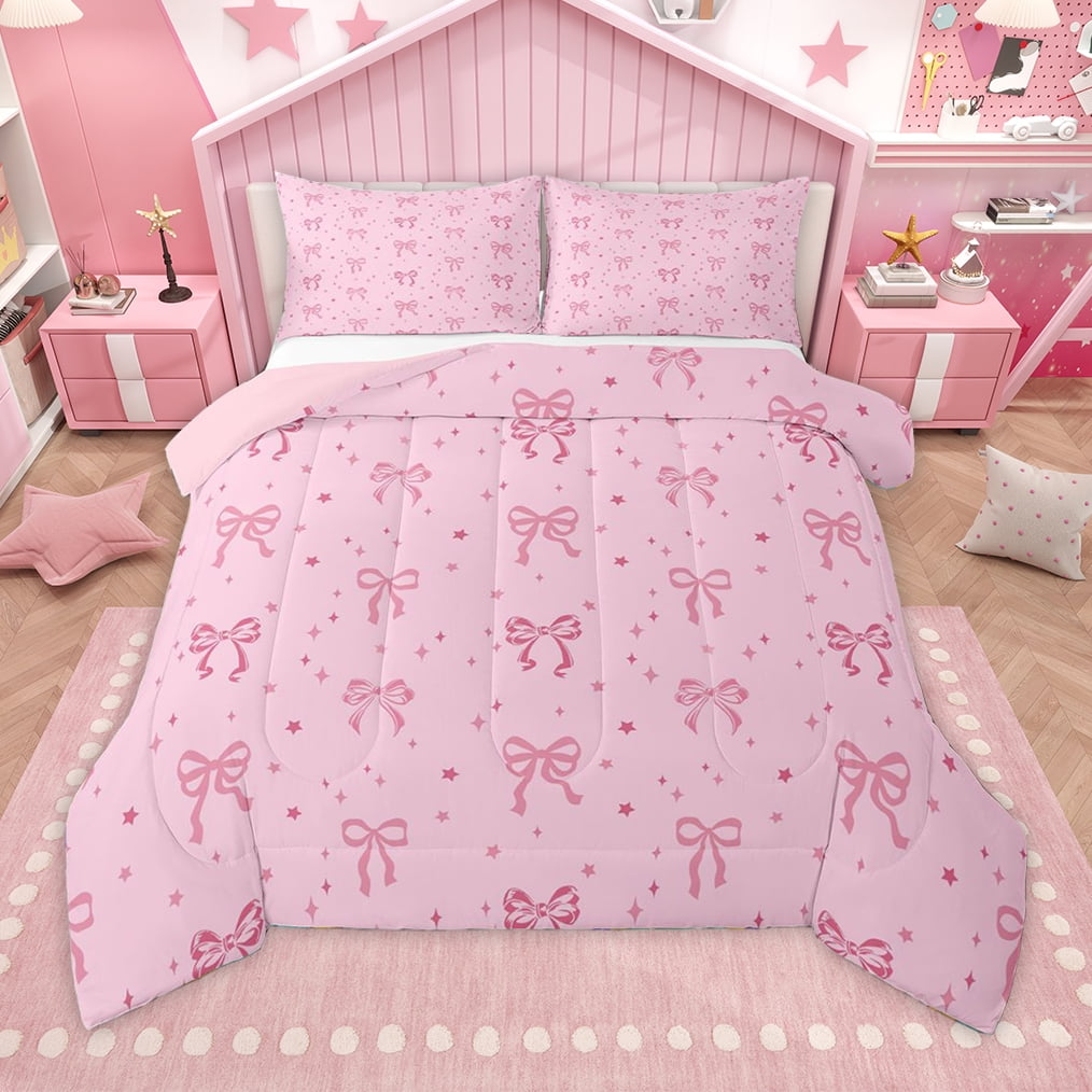 Homewish Cartoon Bowknot Ribbon Queen Comforter Set,Cute Bowtie Bow ...