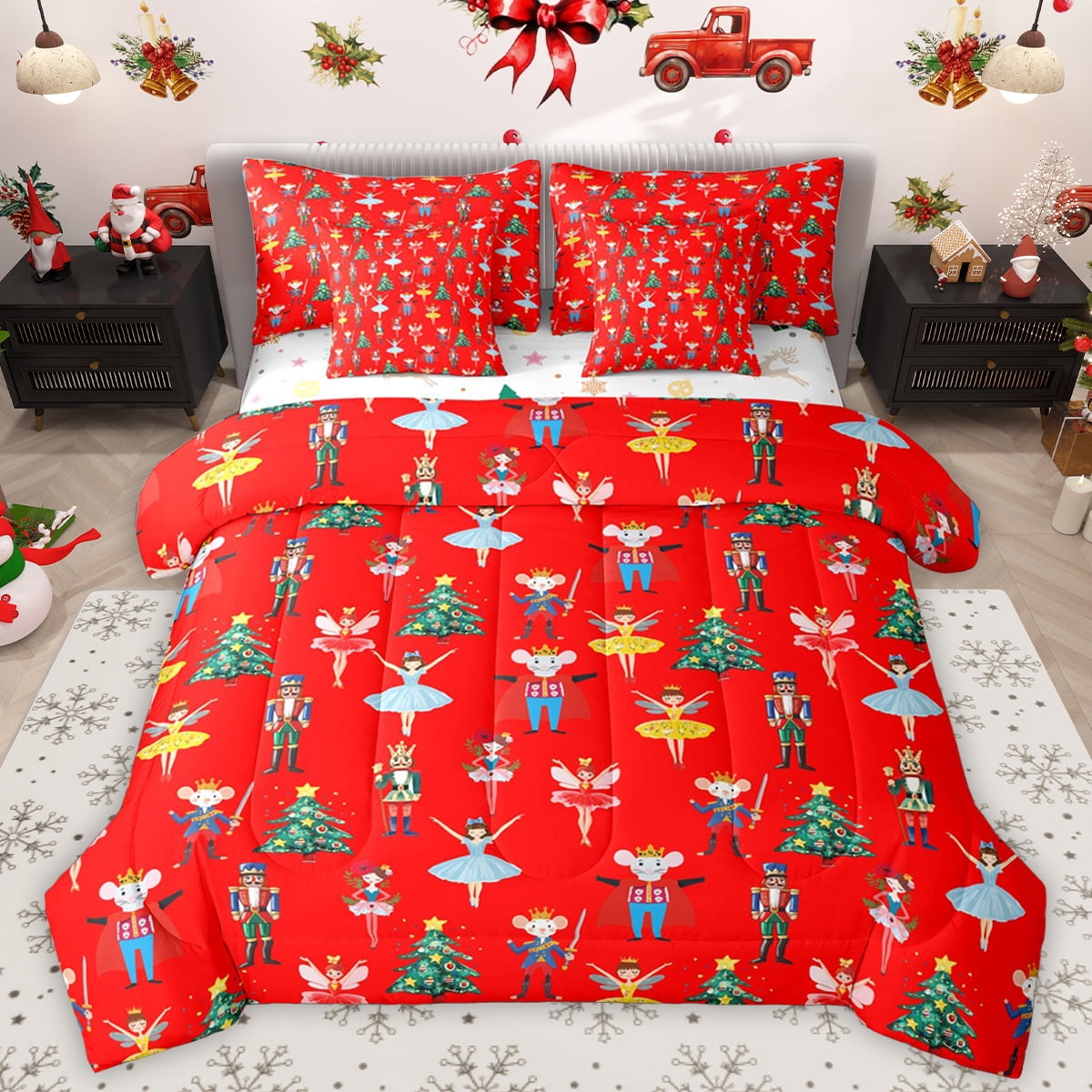 Homewish Cartoon Cute Princess Twin Bedding Sets 7-Piece for Kids ...