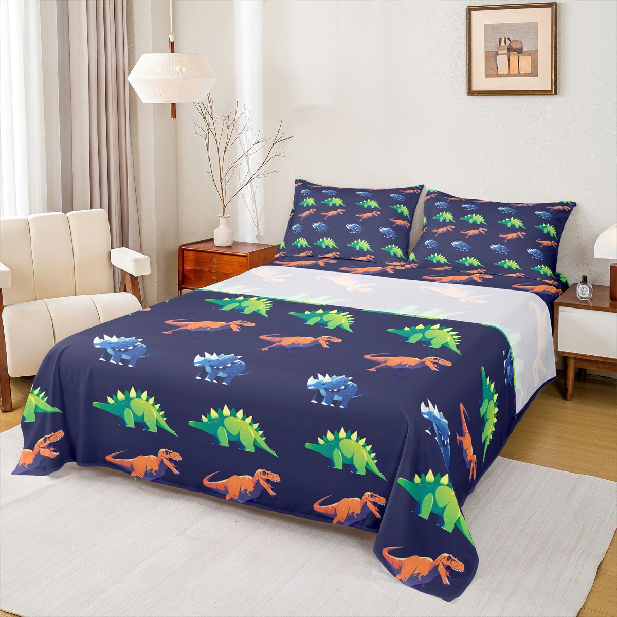 Homewish Cartoon Dinosaur Dino Full Size Sheets,Wild Animal Bed Sheets ...