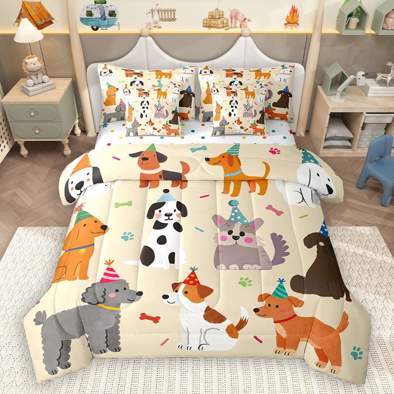 Homewish Cartoon Dogs 7pcs Bedding Comforter Set for Preppy Children ...