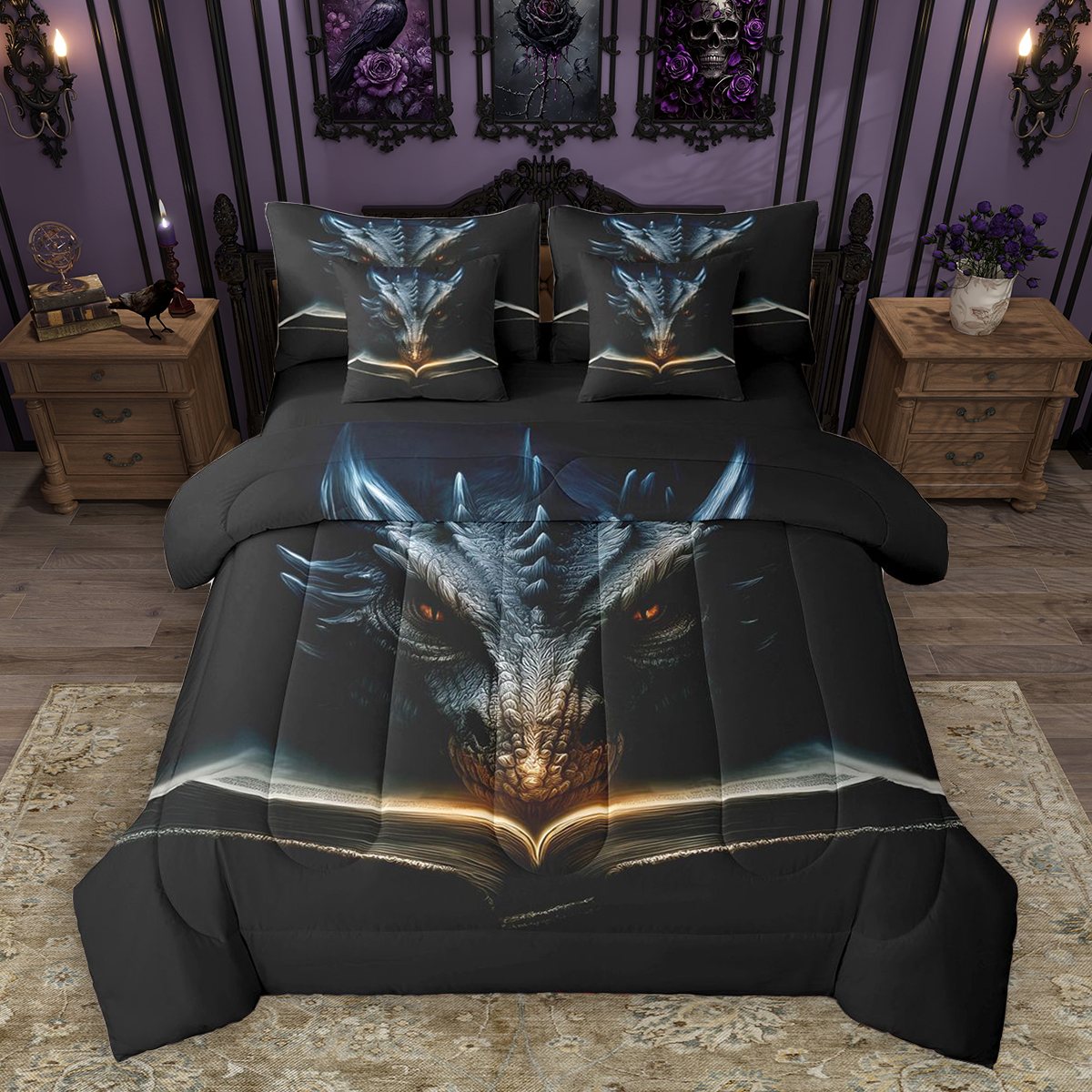 Homewish Cartoon Dragon 7-Piece Twin Bedding Sets,Jungle Animal Bedding ...