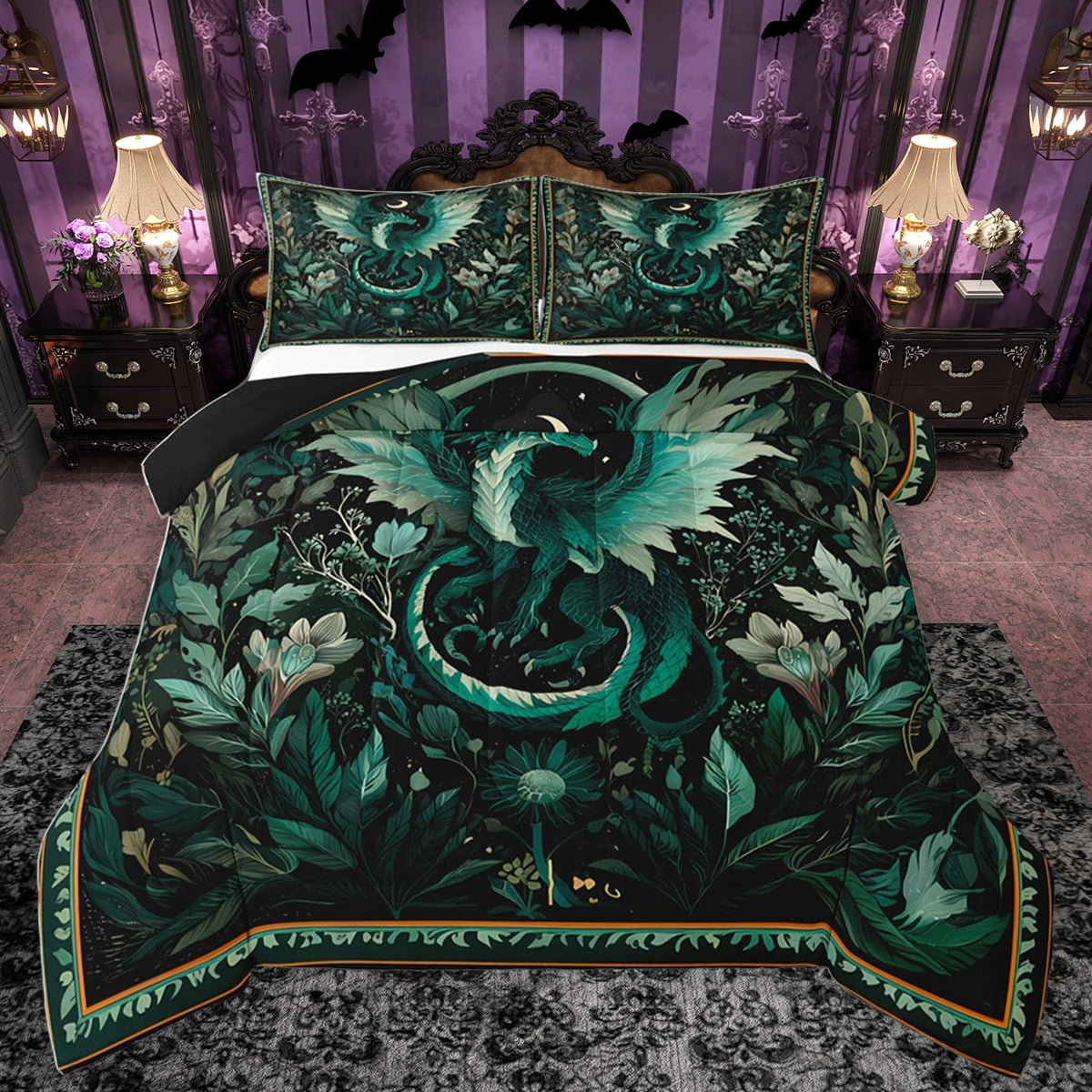 Homewish Cartoon Dragon Full Size Comforter Sets,Magic Animal Bedding ...