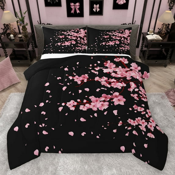 Homewish Cartoon Flower Sakura Full Size Comforter Sets,Japan Cherry ...