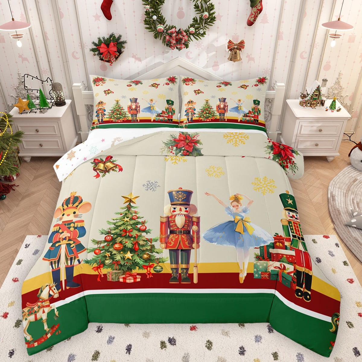 Homewish Cartoon Nutcracker Full Size Comforter Sets 3-Piece for Kids ...