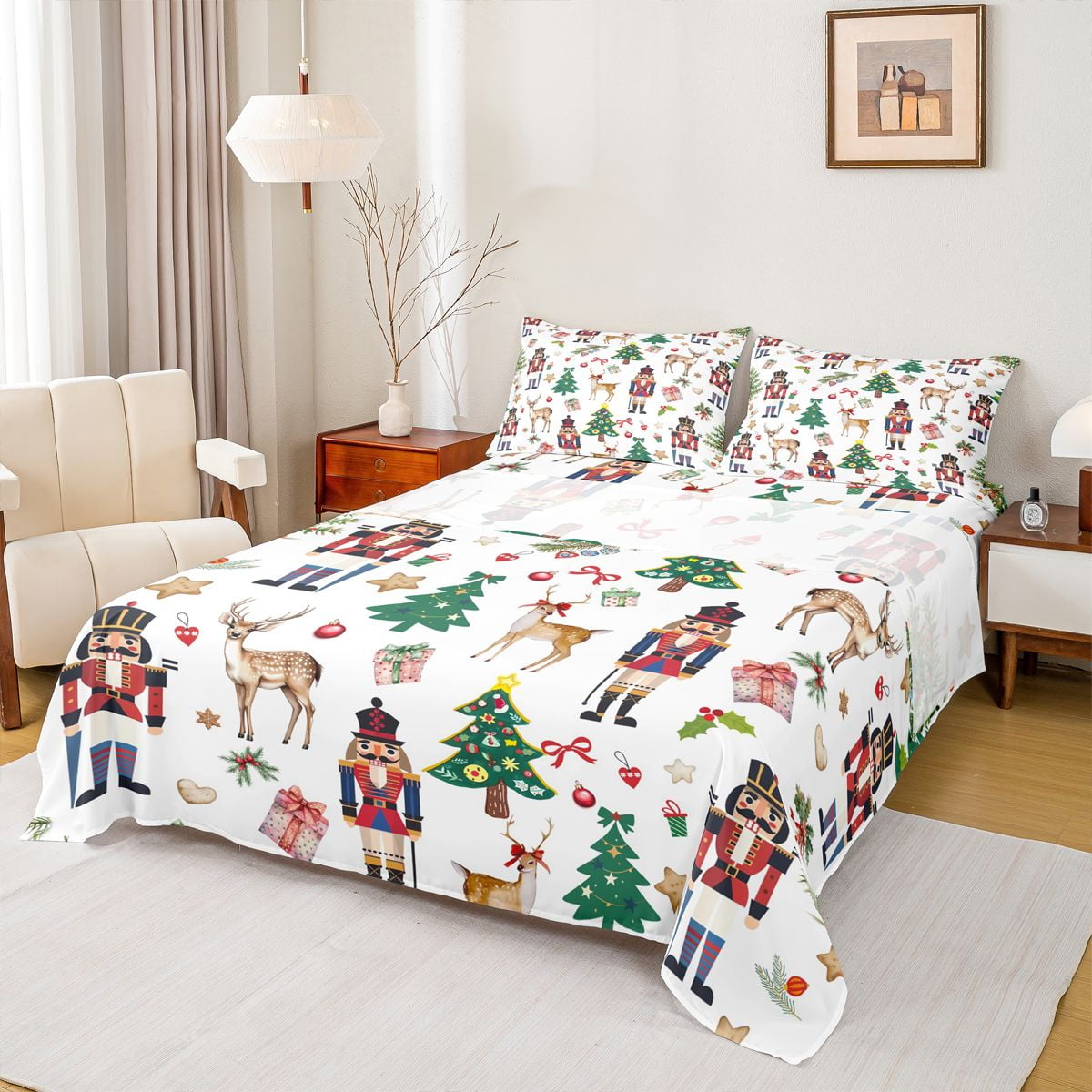 Homewish Cartoon Nutcracker Full Size Sheets 4-Piece for Kids Children ...