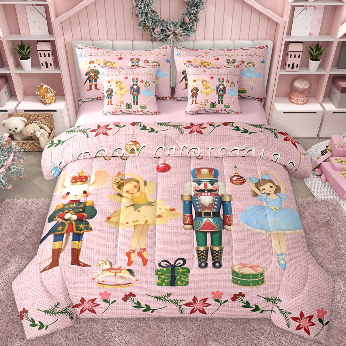 Homewish Cartoon Nutcracker Soldier 7pcs Bedding Comforter Set，Merry ...