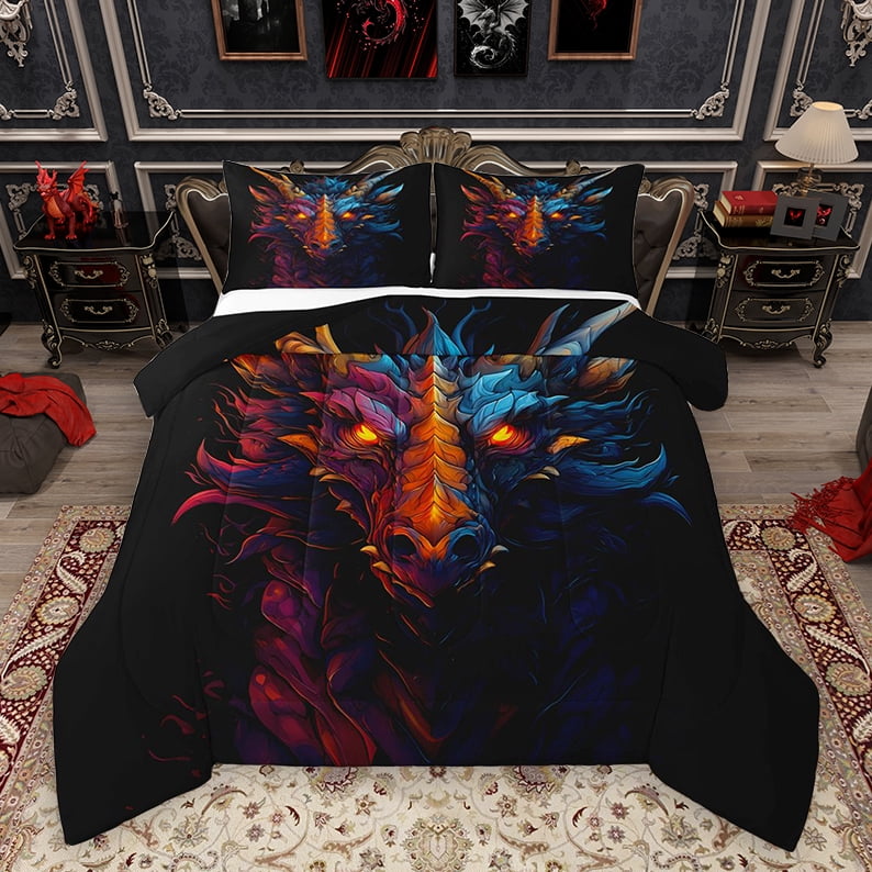 Homewish Cartoon Western Dragon Queen Comforter Set, Horror Animal ...