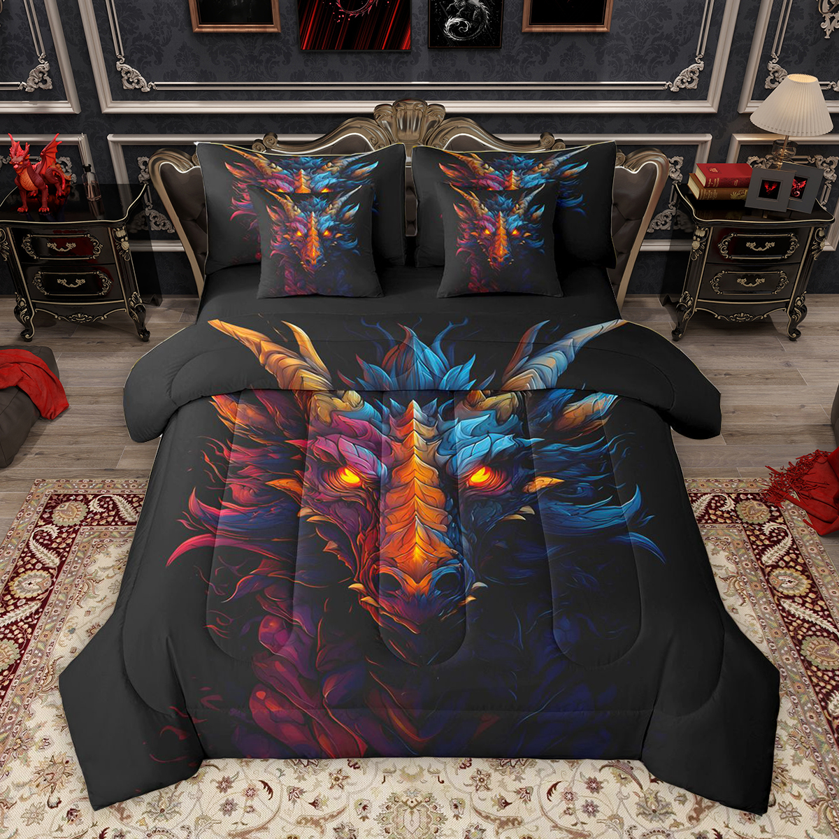Homewish Cartoon Western Dragon Twin Bedding Sets 7-Piece, Horror ...