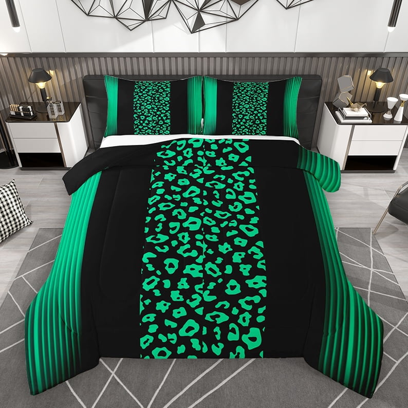 Homewish Cheetah Leopard Print Full Size Comforter Sets, Chic Cartoon ...