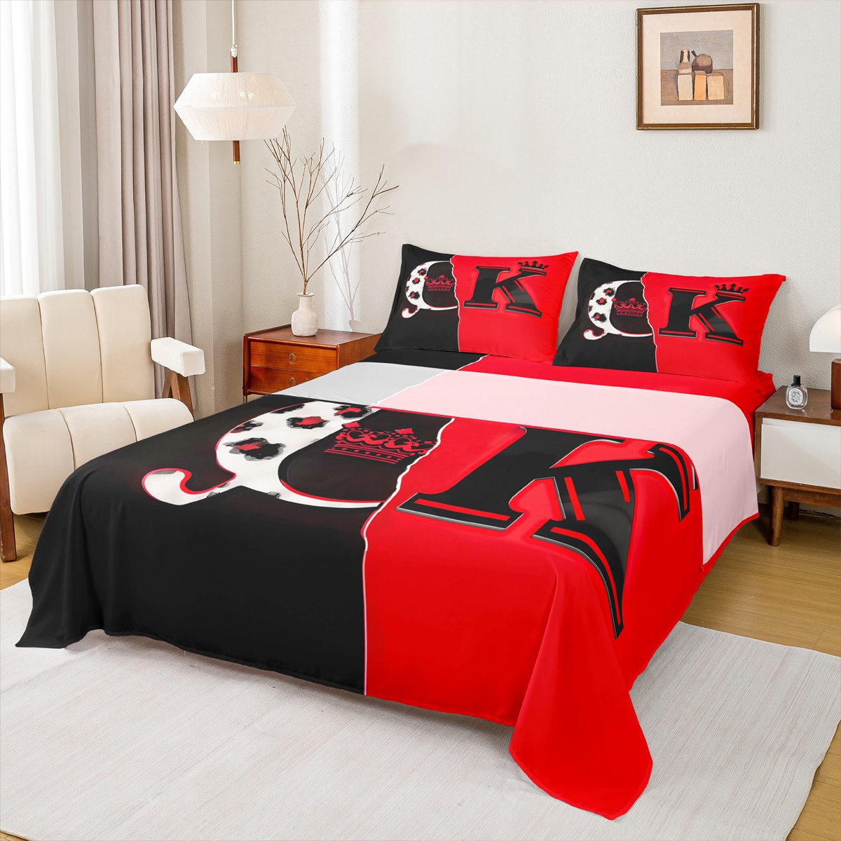 Homewish Cheetah Pattern Full Size Sheets,Queen And King Bed Sheets,Red ...