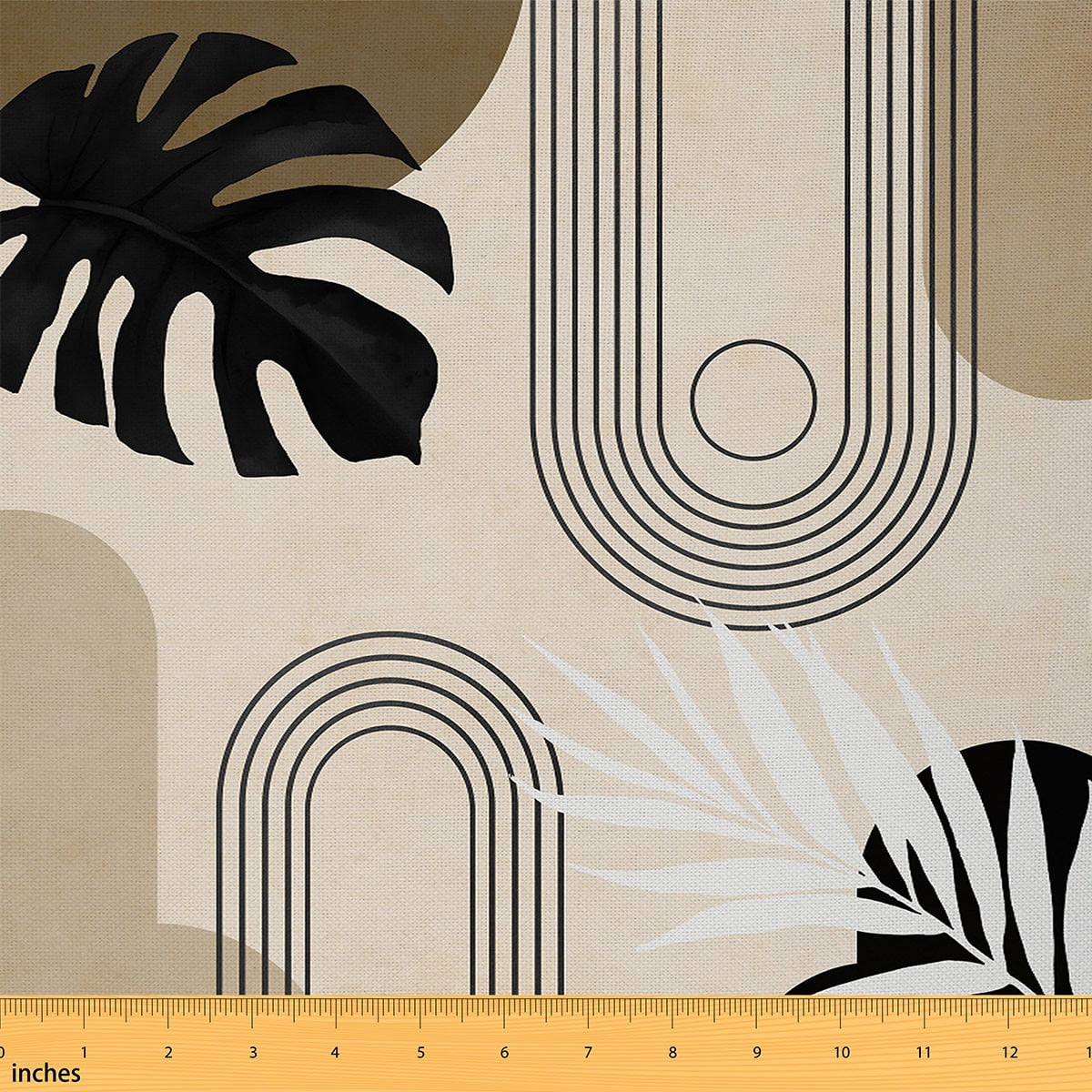 Homewish Chic Abstract Adult Fabric by the Yard 1 Yard, Wheat Black ...
