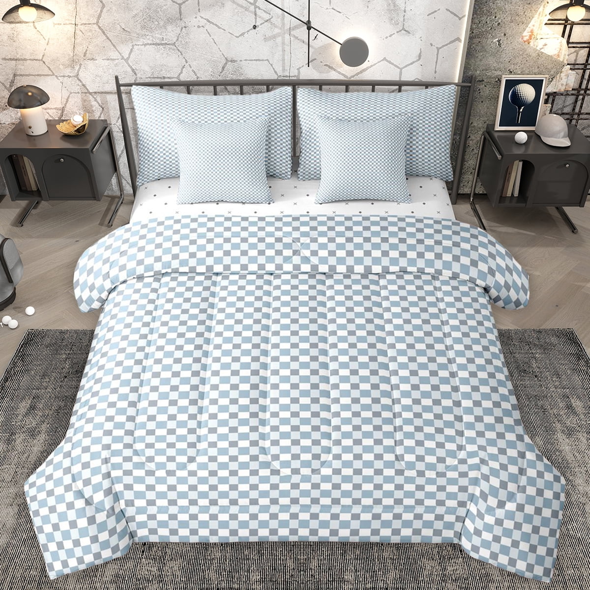 Homewish Chic Abstract Buffalo Bedding Comforter Set 7 Pieces, Fashion ...