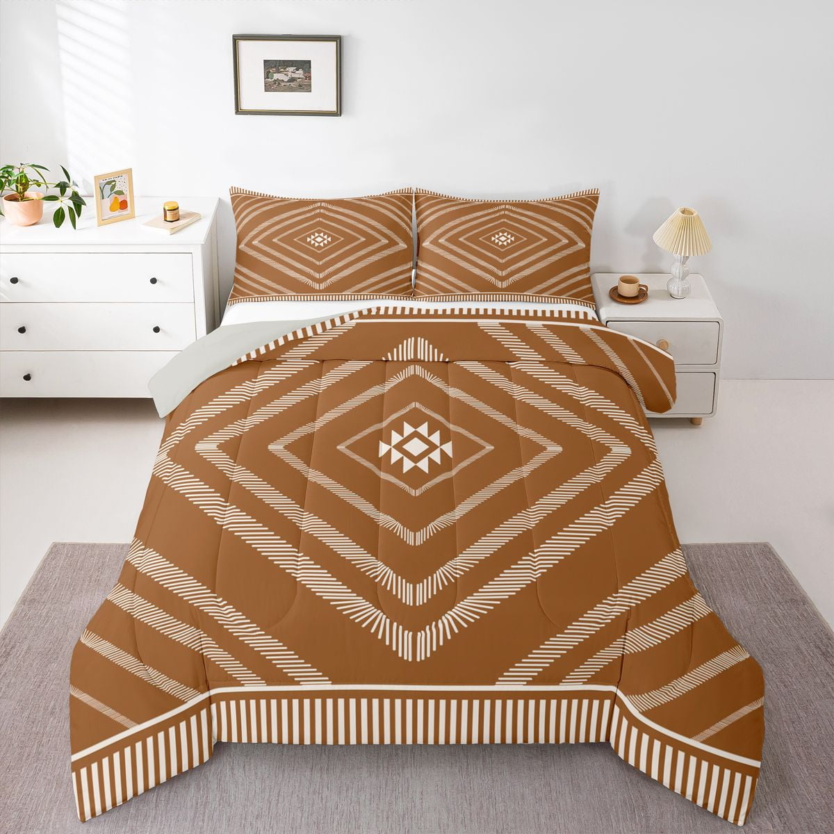 Homewish Chic Stripes Abstract Bedding Comforter Set, Tribal Bohemian ...