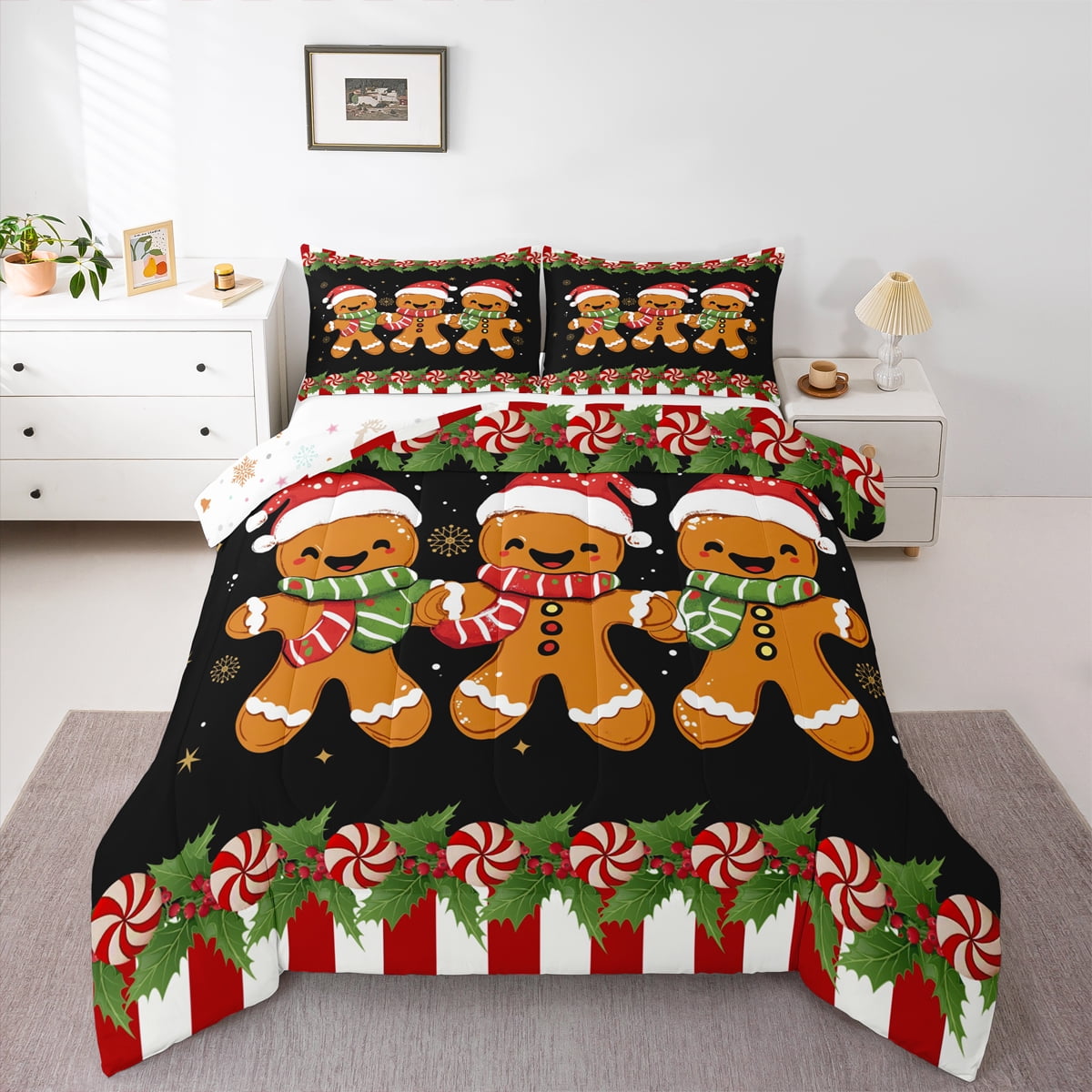 Homewish Children Christmas Gingerbread Man 2pcs Bedding Comforter Set ...