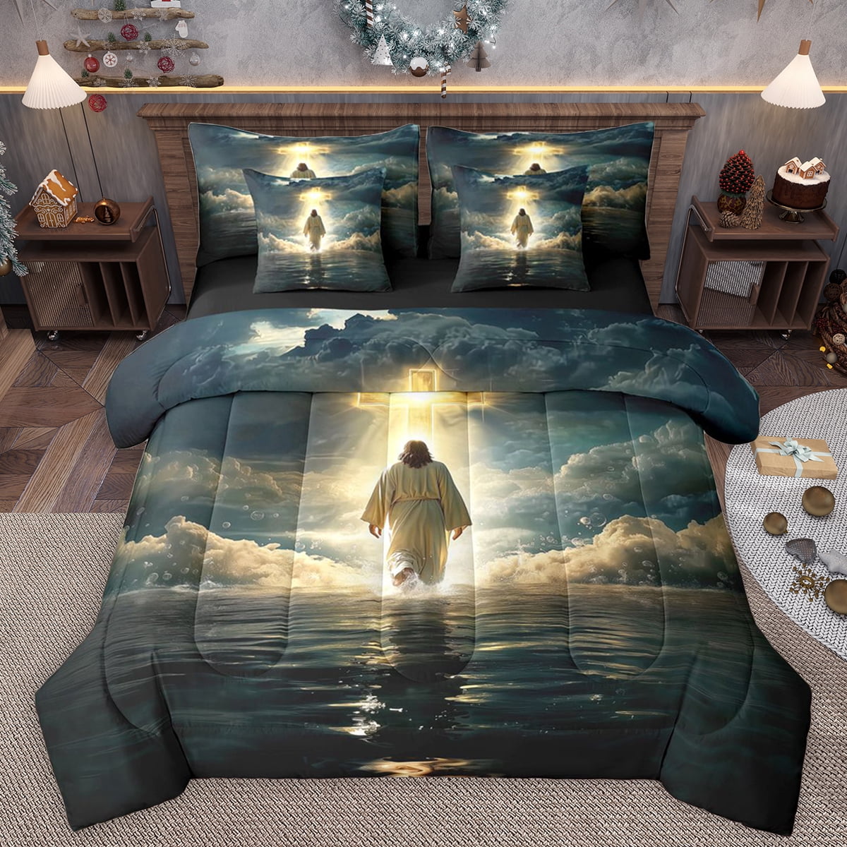 Homewish Christian Bible Verses Bedding Comforter Set 7pcs, Mystic ...