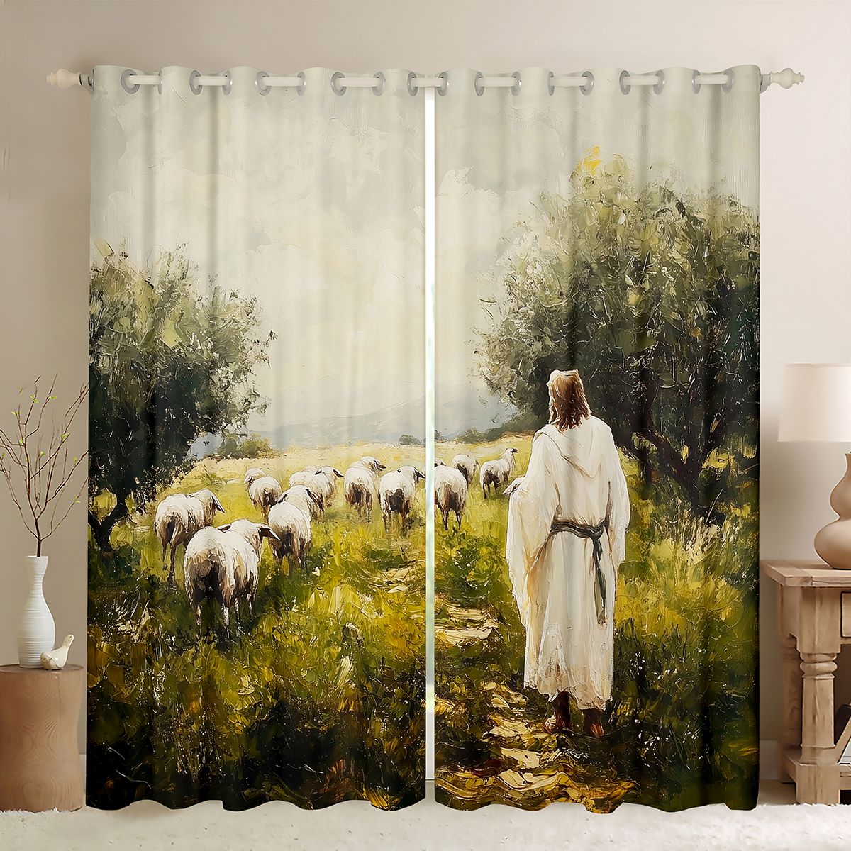 Homewish Christian Bible Verses Blackout Curtains Set of 2 (52x84 Each ...