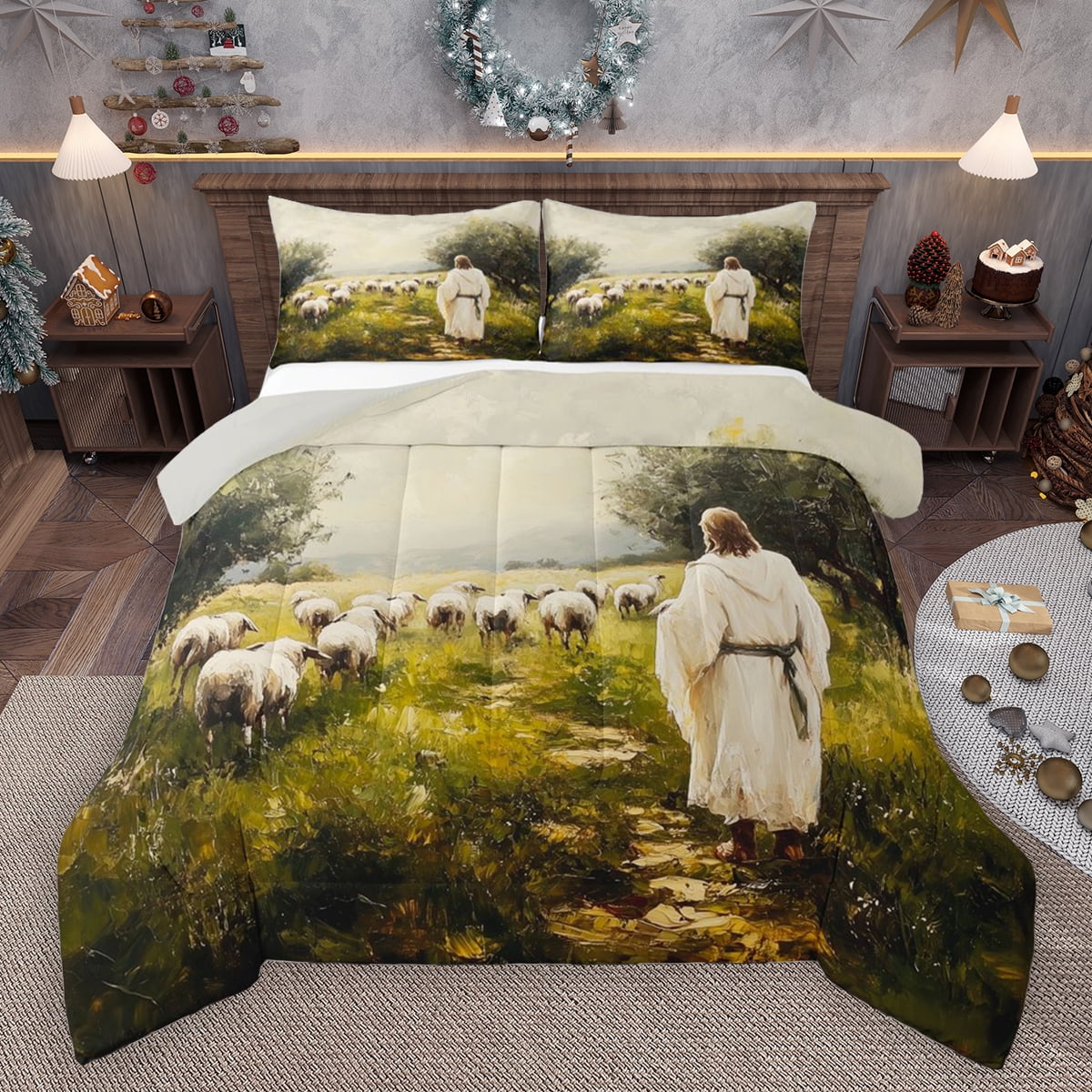 Homewish Christian Bible Verses Queen Comforter Set, Rustic Farmhouse ...