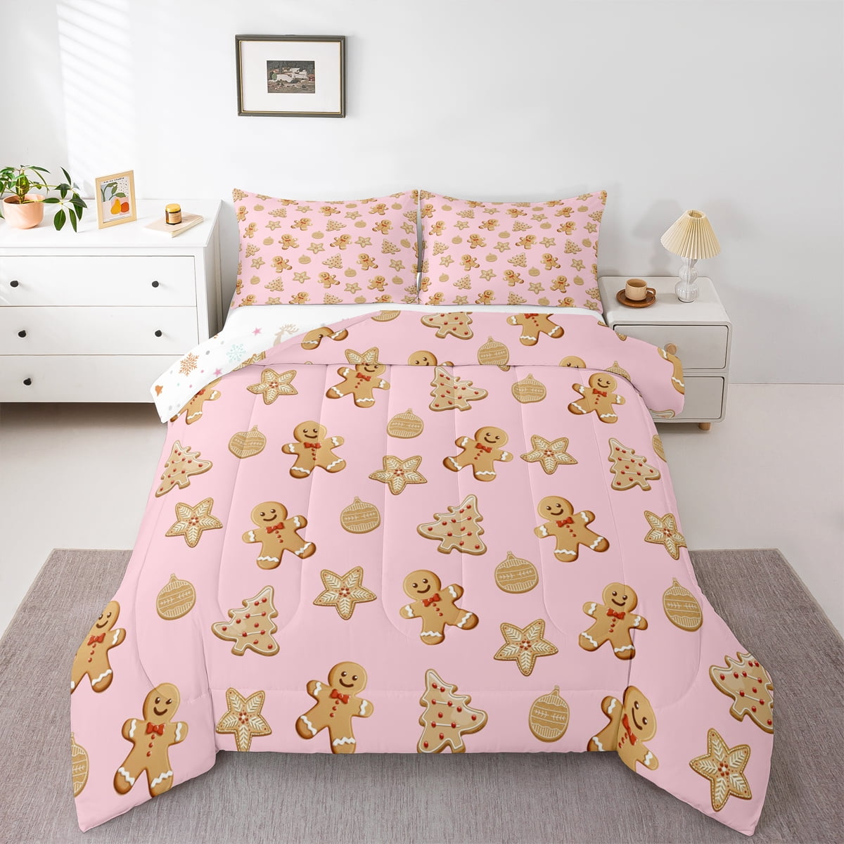 Homewish Christmas Gingerbread Man 2pcs Bedding Comforter Set for Teens ...
