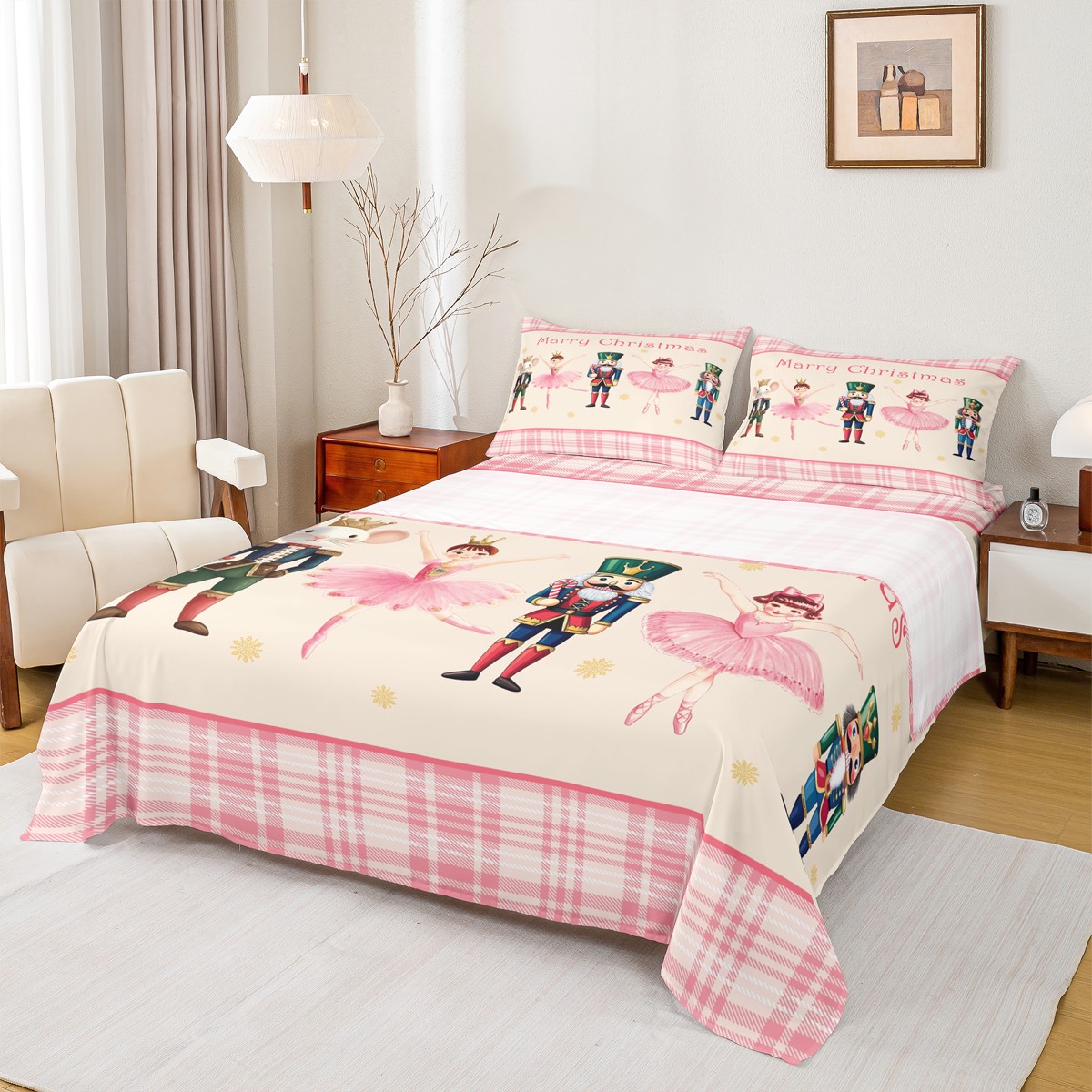 Homewish Christmas Nutcracker 3pcs Twin Sheet Sets for Kids Children ...