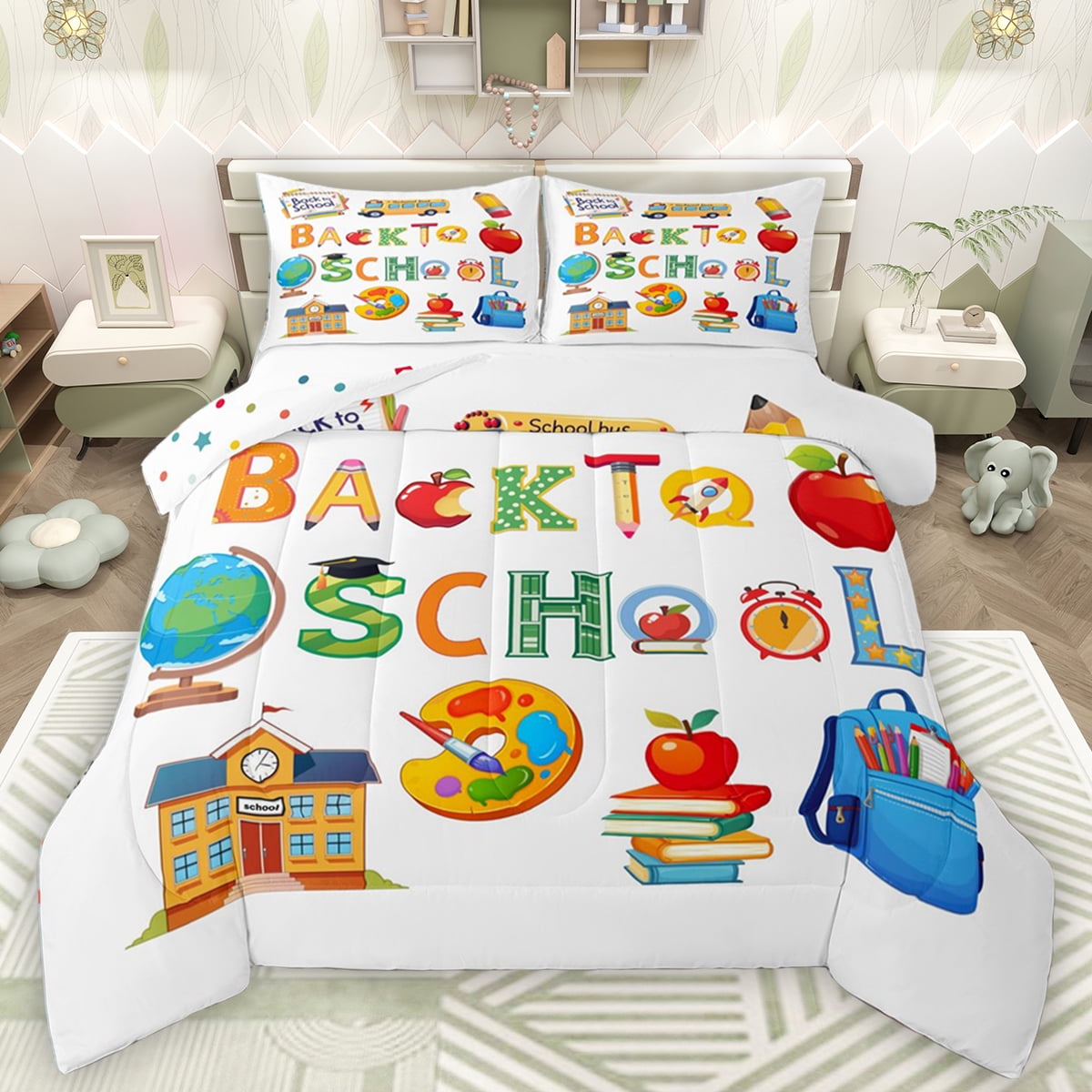 Homewish Colorful 26 Alphabet Bedding Comforter Set,Back To School Twin ...