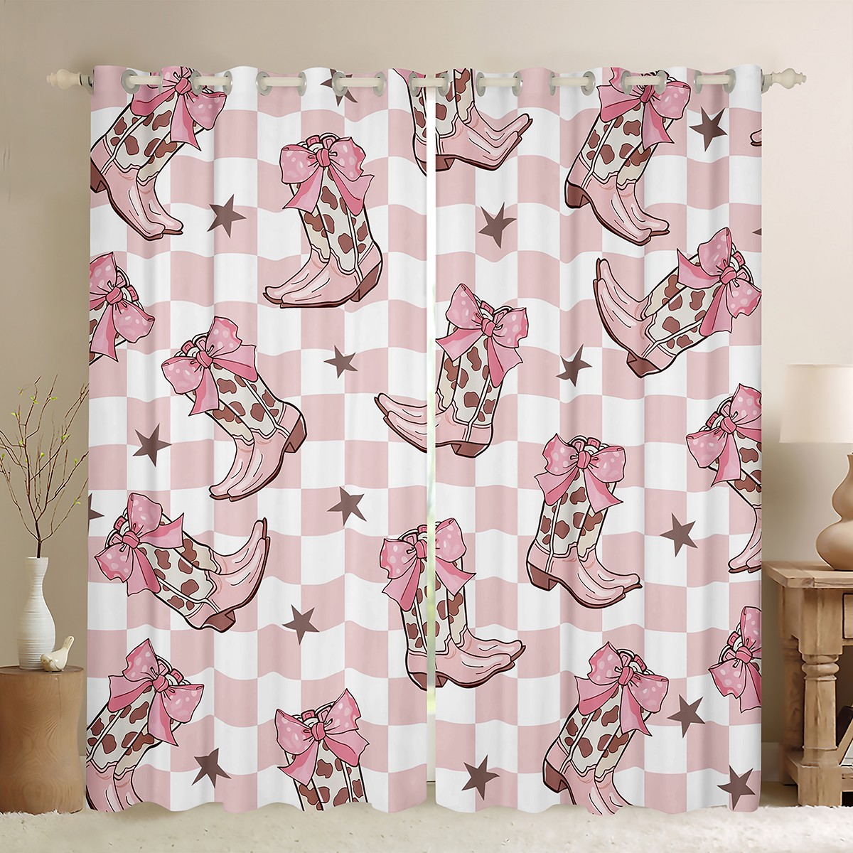 Homewish Cool Western Cowgirl Blackout Curtains Set of 2 (52x84 Each ...