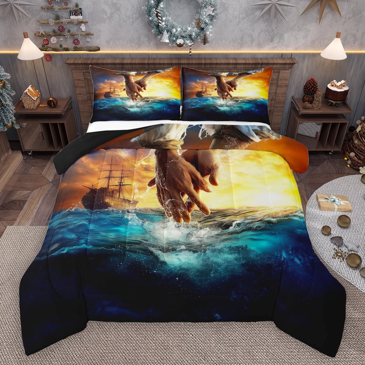 Homewish Couple Hands Adult Bedding Comforter Set, Romantic Love Twin ...