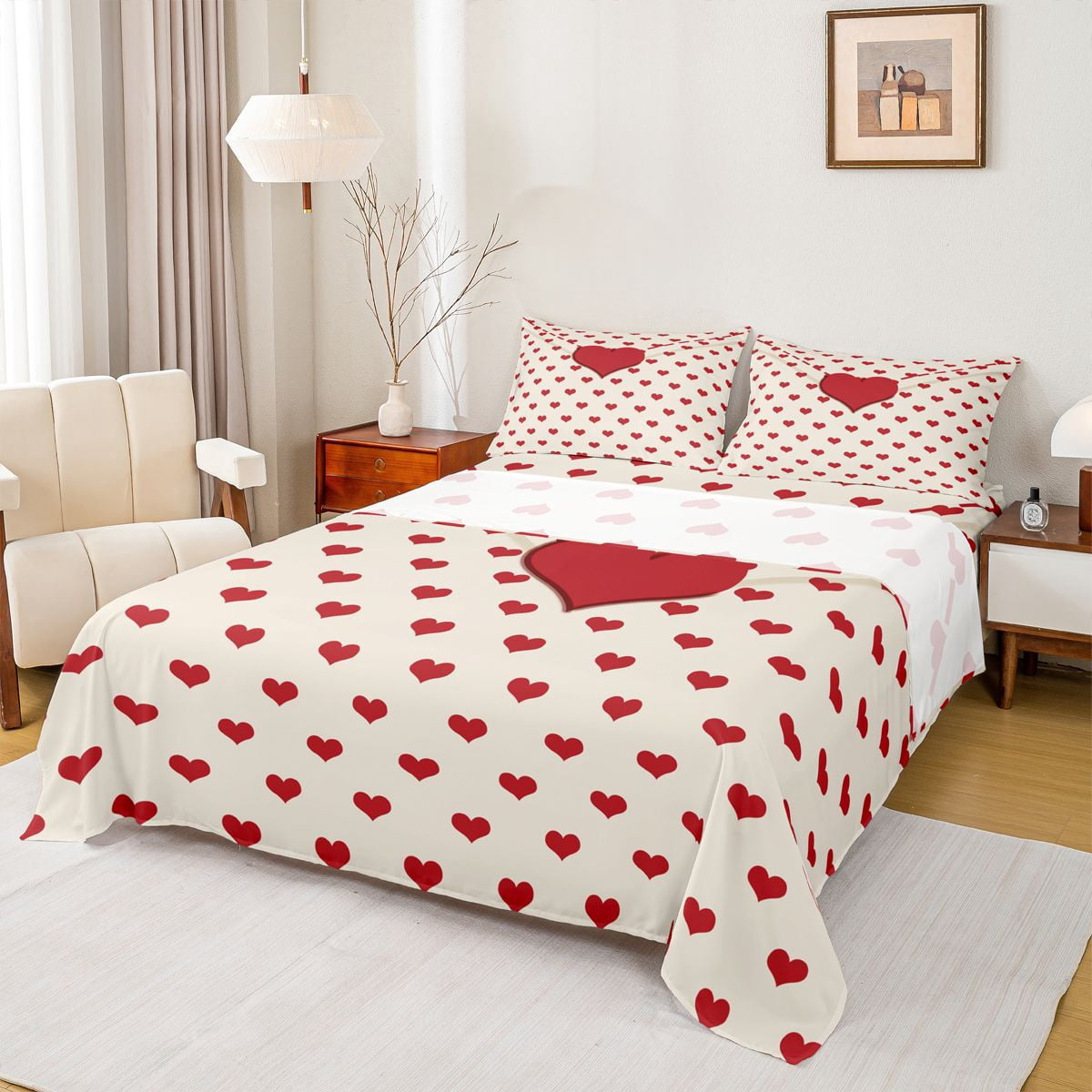 Homewish Couple Valentine's Day Full Size Sheets for Child, Cartoon ...