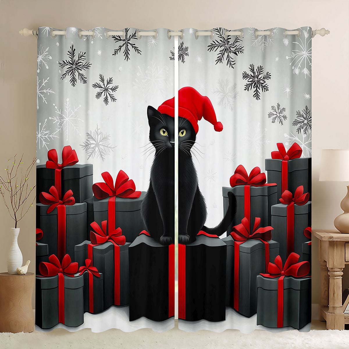 Homewish Cute Cat Blackout Curtains Set of 2 (52x84 Each),Teens ...
