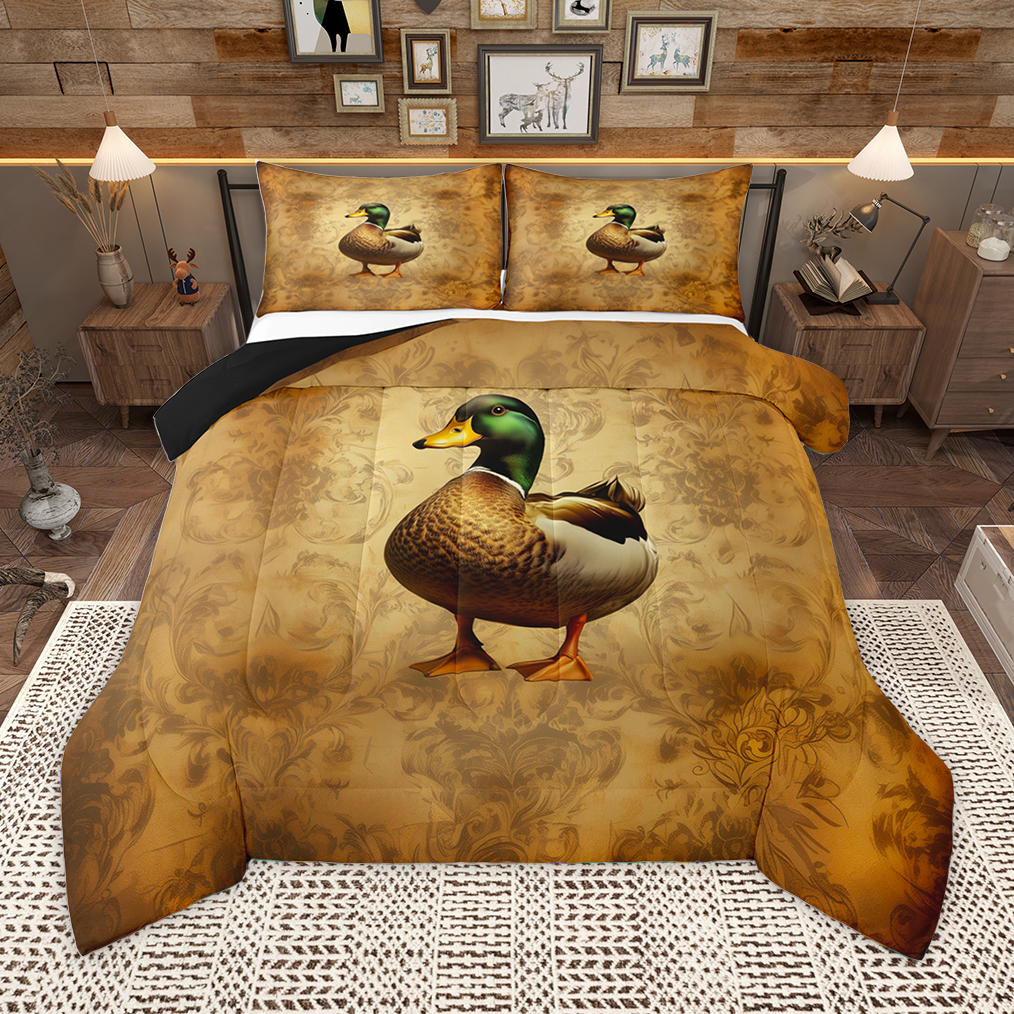 Homewish Cute Mallard Duck Full Size Comforter Sets,Rustic Farmhouse ...