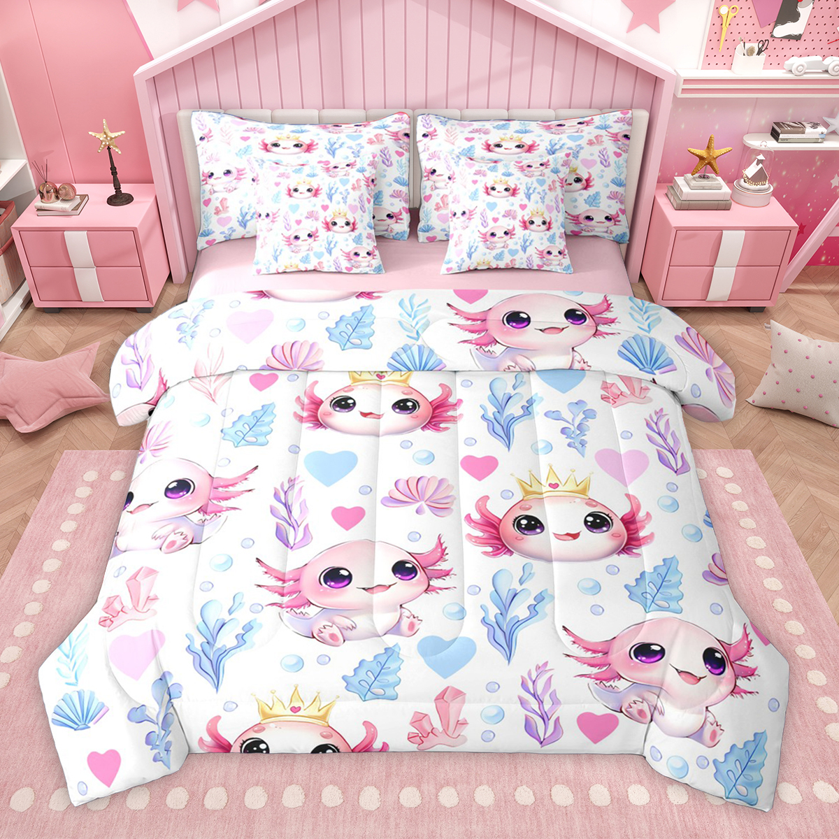 Homewish Cute Salamander 7-Piece Twin Bedding Sets,Underwater Water ...