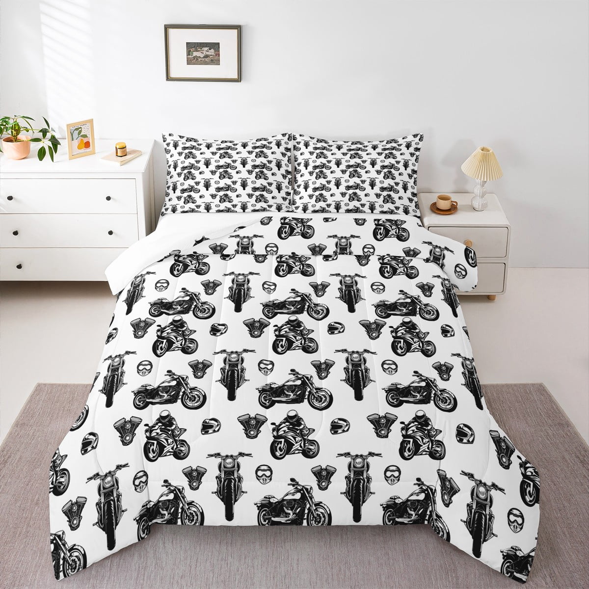 Homewish Dirt Bike Boy 2pcs Bedding Comforter Set,Car Theme Twin ...