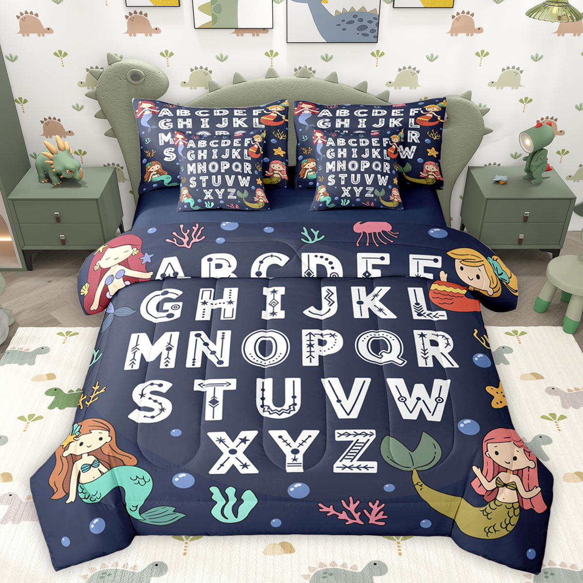 Homewish English Letters Aplhabet 7-Piece Bedding Comforter Set,Kids ...