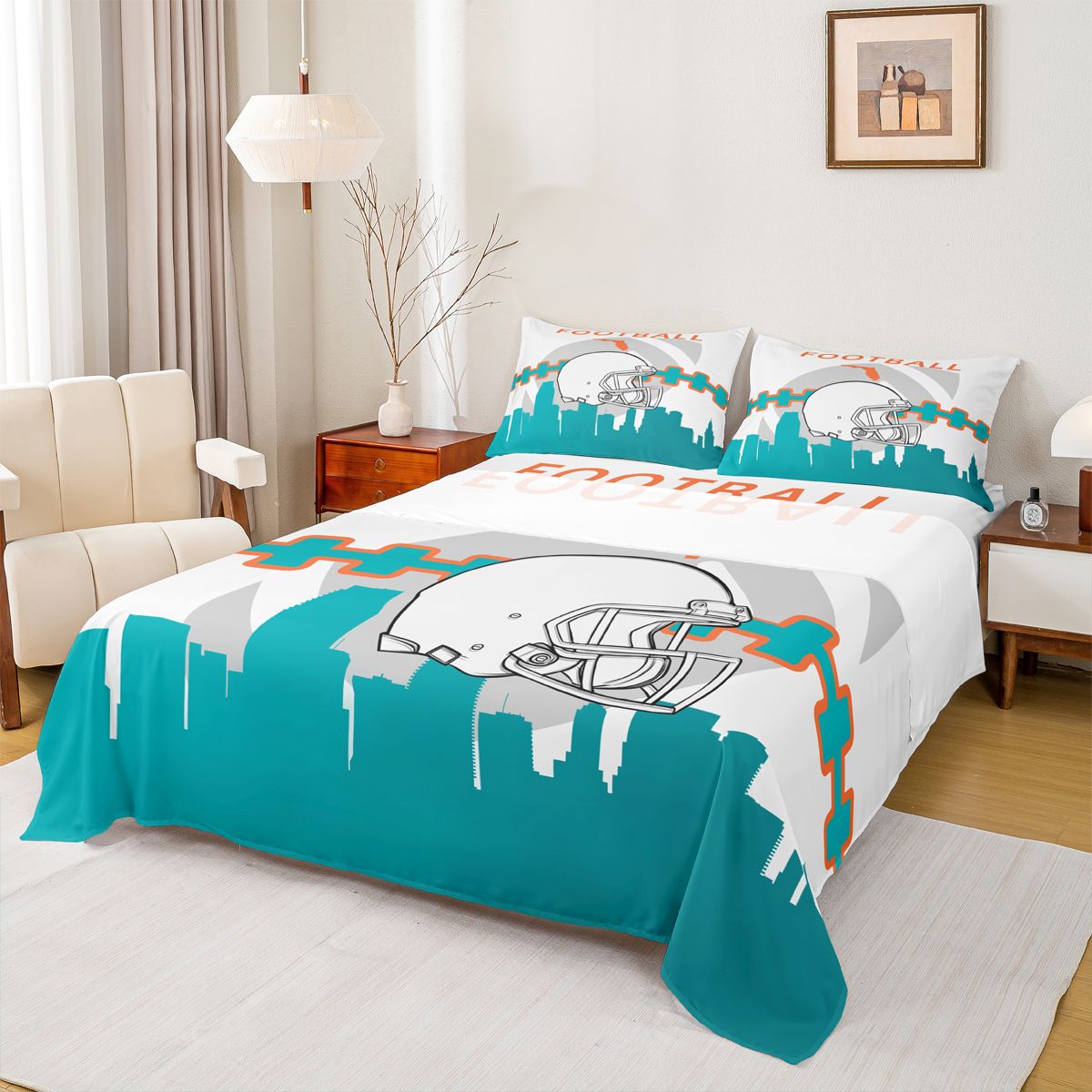 Homewish Est Sleep Football Full Size Sheets for Kids, Soccer Sports ...