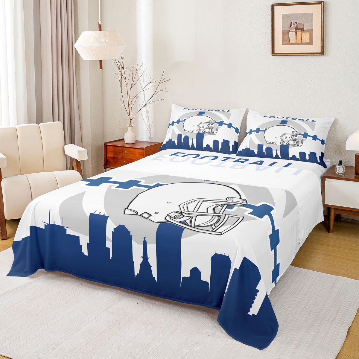 Homewish Est Sleep Football Full Size Sheets for Kids, Soccer Sports ...