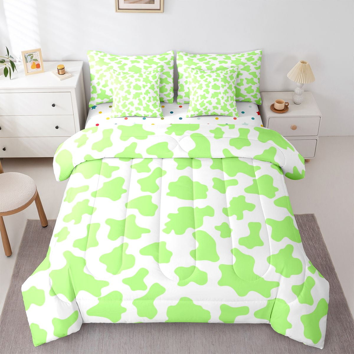 Homewish Farmhouse Bull Print Bedding Comforter Set 7 Pieces for Teens ...