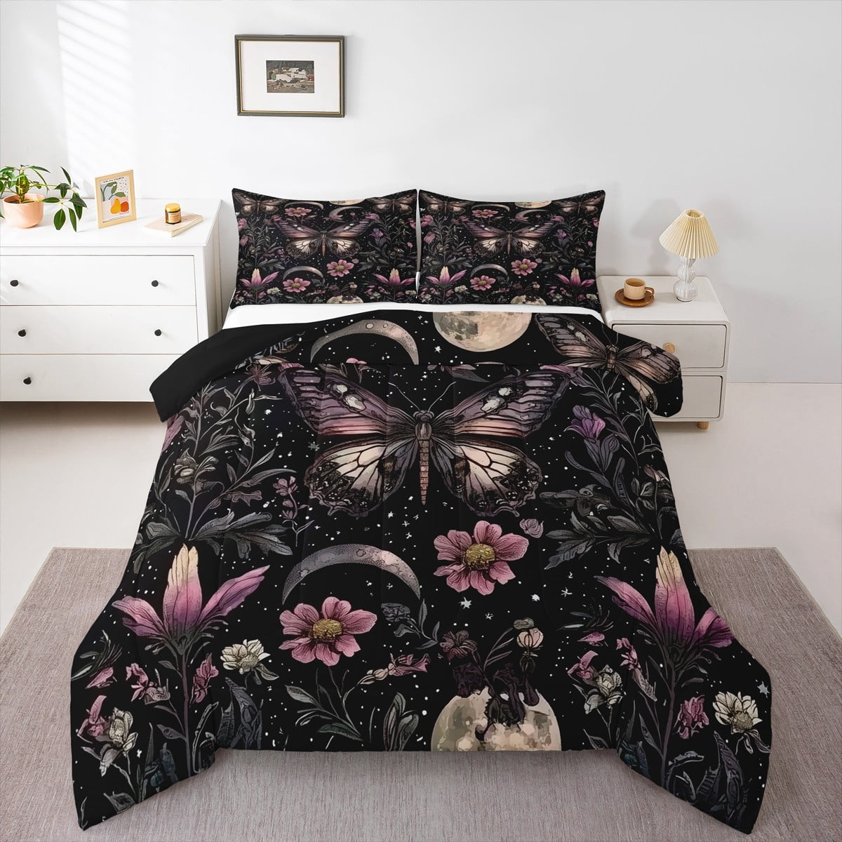 Homewish Farmhouse Butterfly Full Size Comforter Sets, Mystic Stars ...