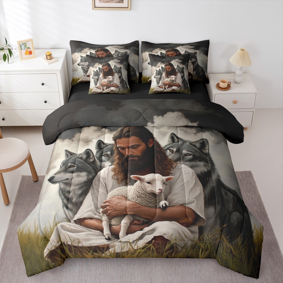 Homewish Farmhouse Sheep 7pcs Bedding Comforter Set For Children Kids ...