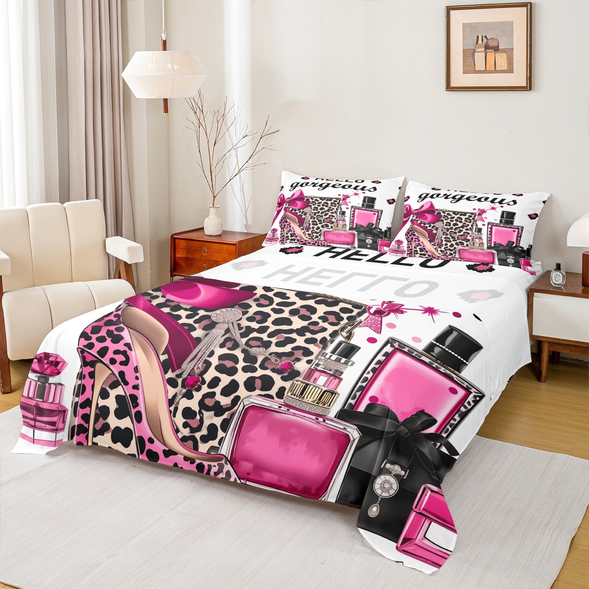 Homewish Fashion High Heel Full Size Sheets for Girl, Women Perfume Bed ...